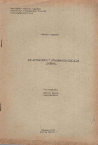 Libri Antikvár Könyv: Szabványosított különleges ötvözött acélok ...